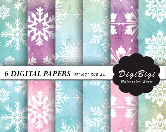 Digital Scrapbook Paper Winter Printable Frozen Winter Wedding Snow ...