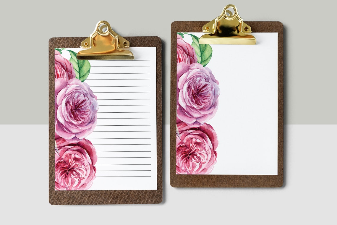 Watercolor Letterhead, Floral Letter Paper, Peonies Writing Paper ...