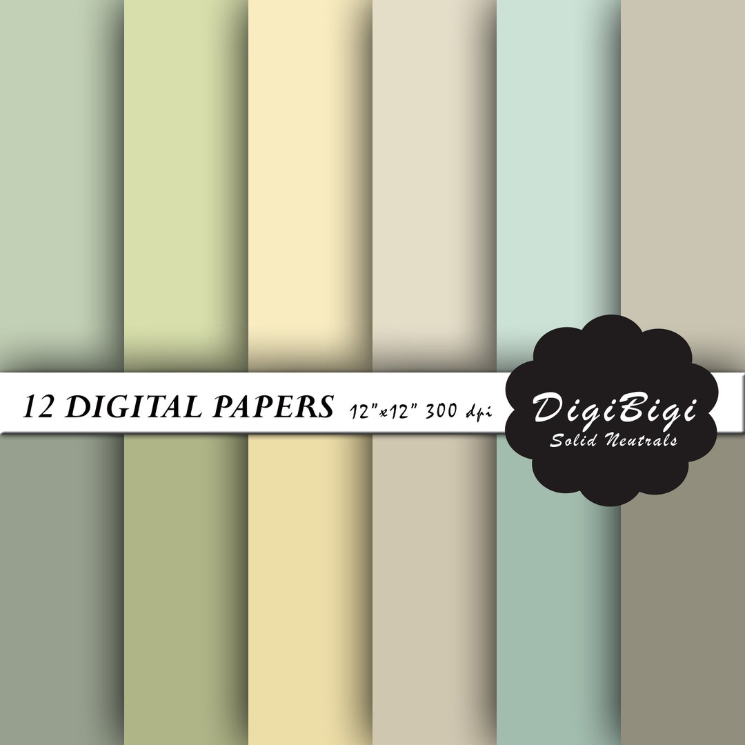 Neutral Digital Paper, 12 X 12, Neutral Solid Color, Grey Digital Paper ...