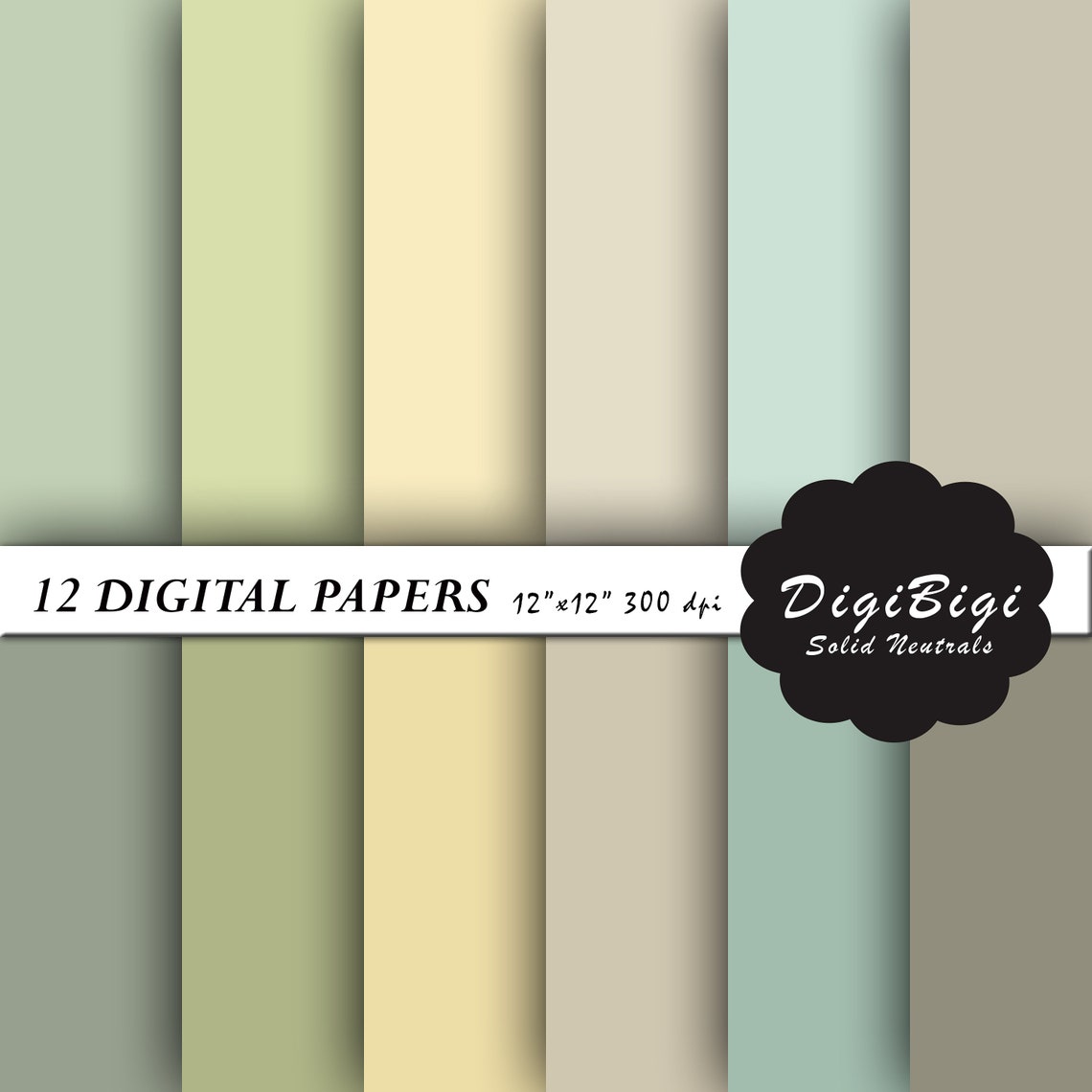 Neutral Digital Paper, 12 X 12, Neutral Solid Color, Grey Digital Paper ...