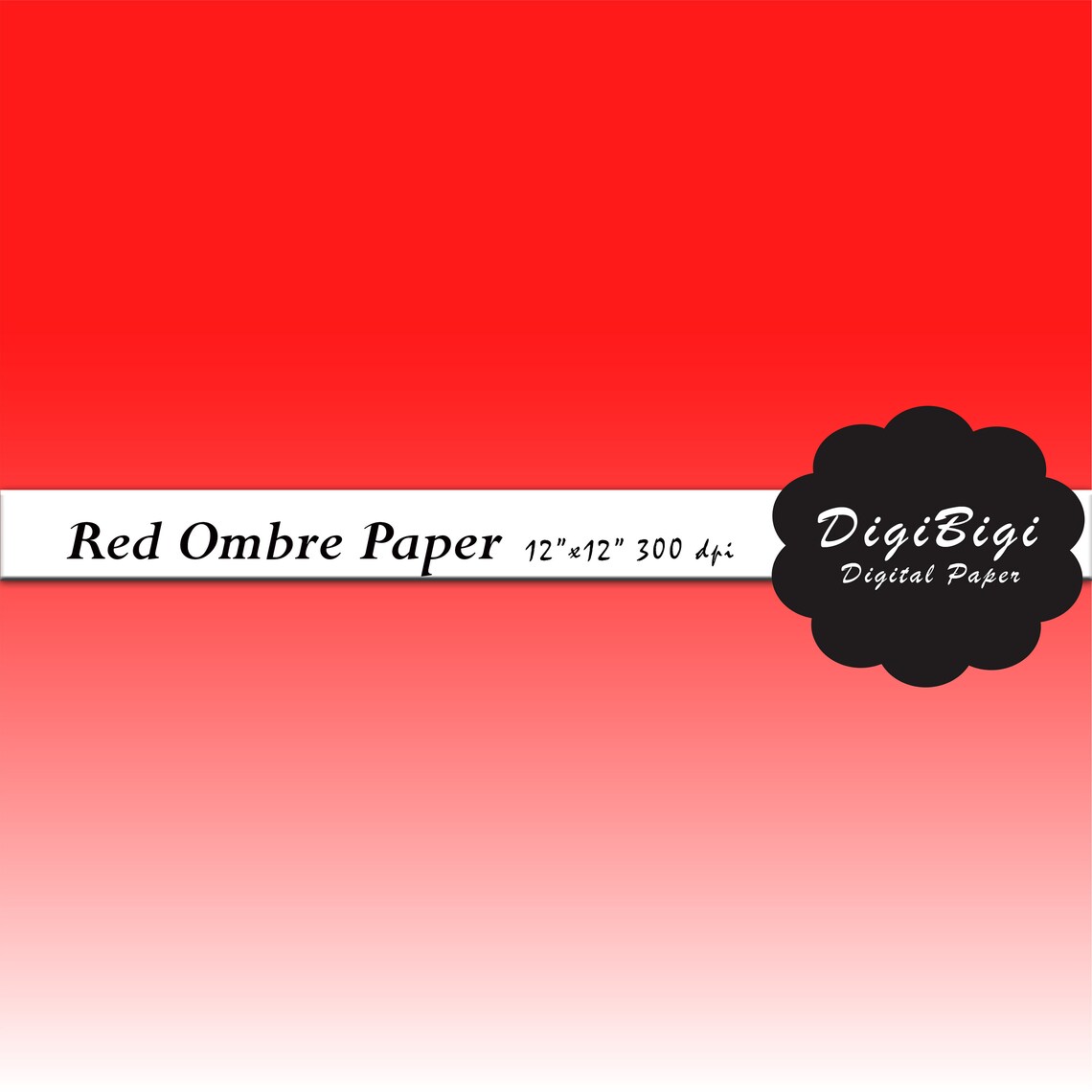 Red Digital Paper, Red Ombre Digital Paper, 12 X 12, Ombre Digital ...