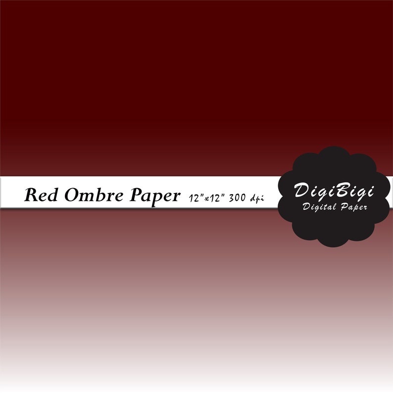 Red Digital Paper, Red Ombre Digital Paper, 12 X 12, Ombre Digital ...