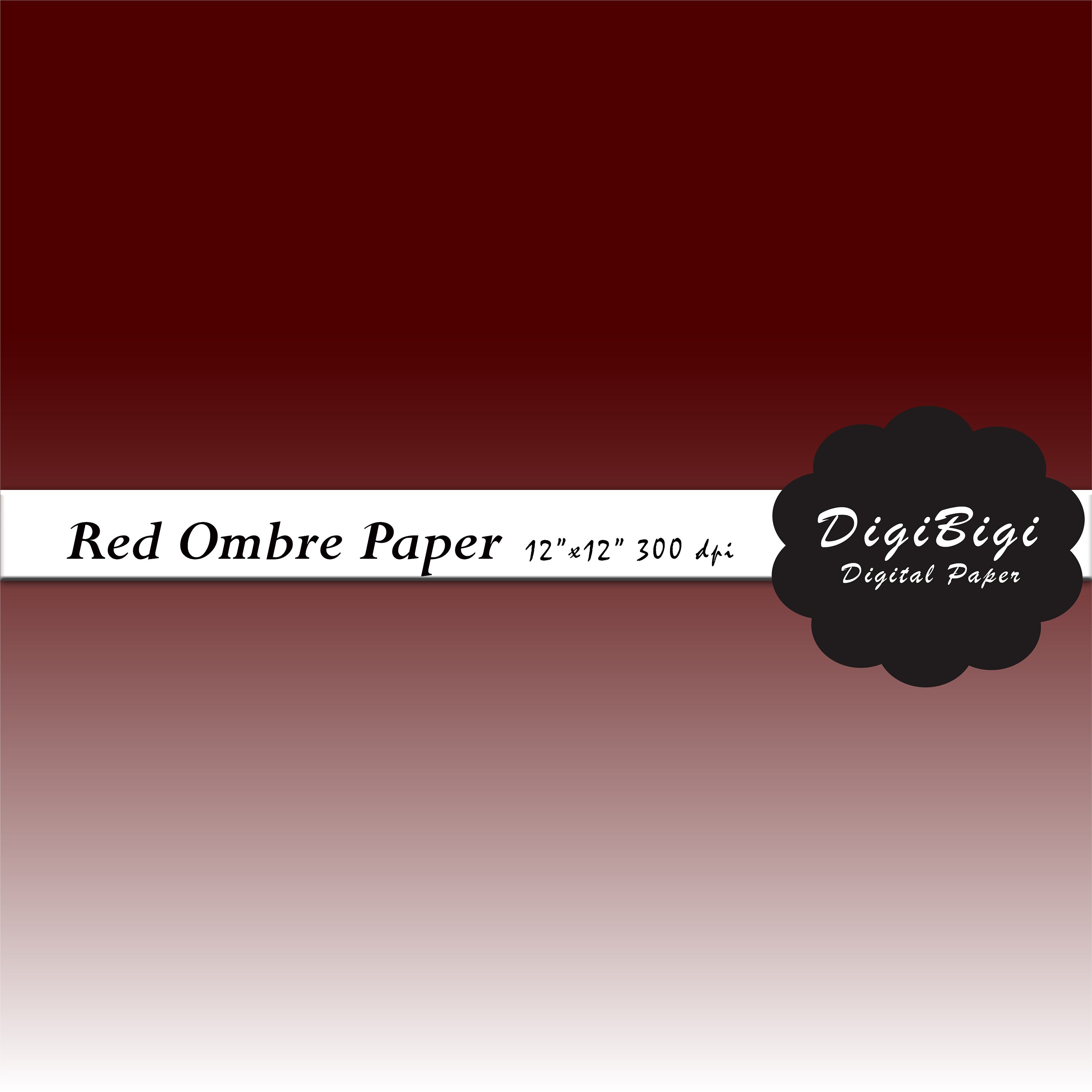 Red Digital Paper, Red Ombre Digital Paper, 12 X 12, Ombre Digital ...
