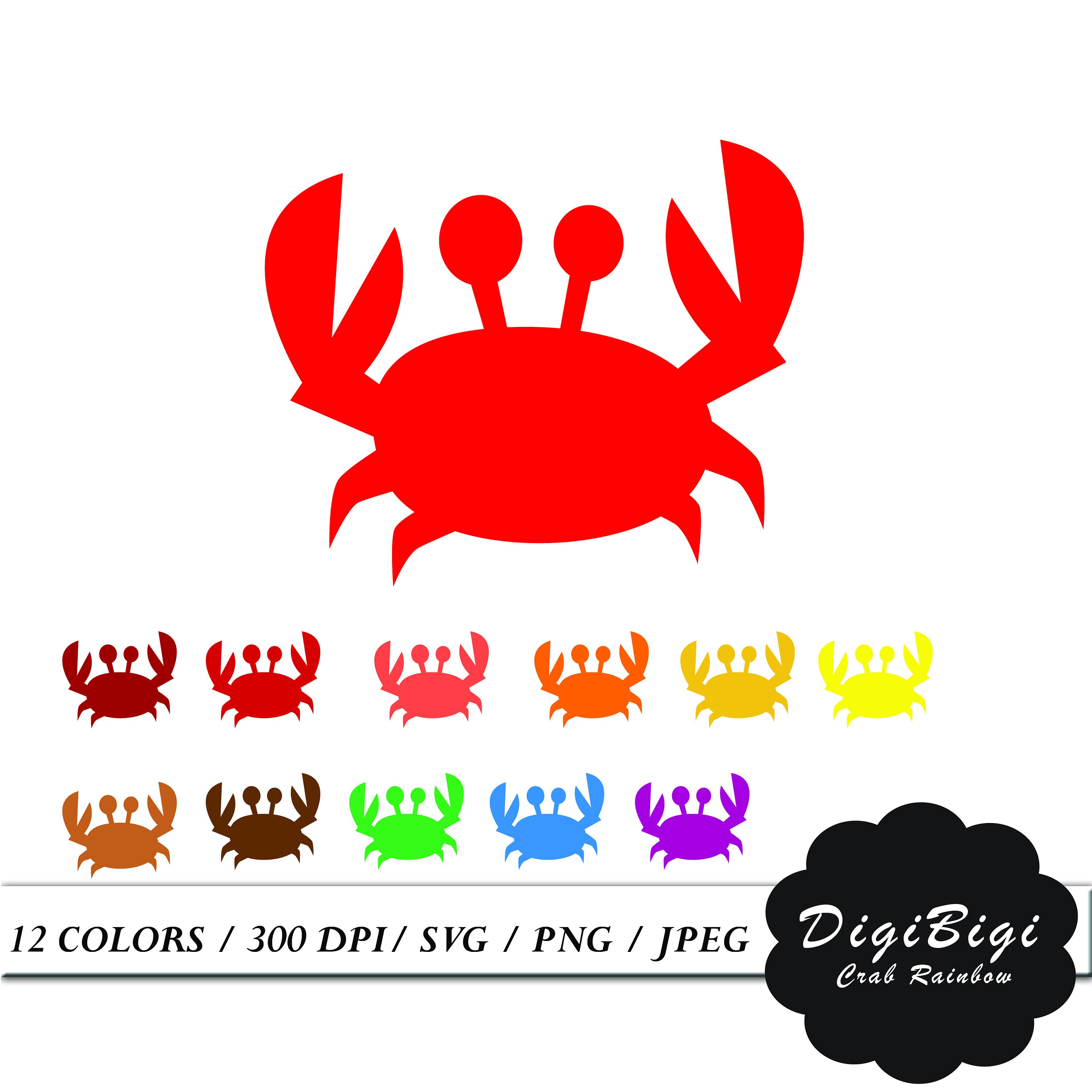 Crab Clipart, Crabs Svg, Crab Planner Stickers, SVG Crab Stickers, Crab ...