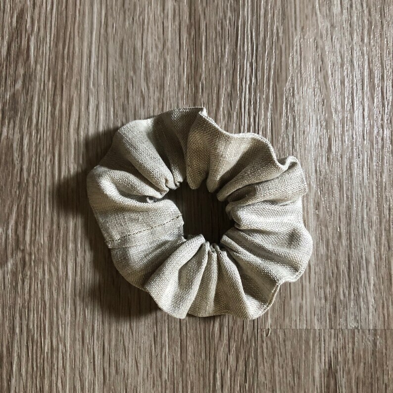 Linen Scrunchie Set Set of 4 100% Linen Scrunchies in Beige - Etsy