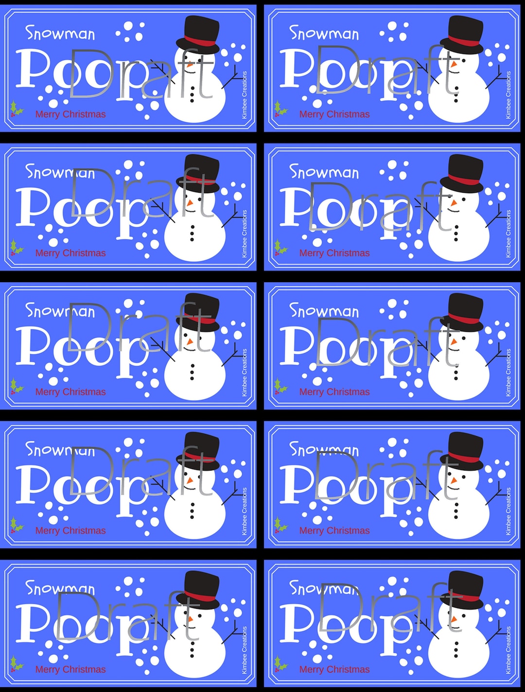 Christmas Snowman Poop Labels - Etsy