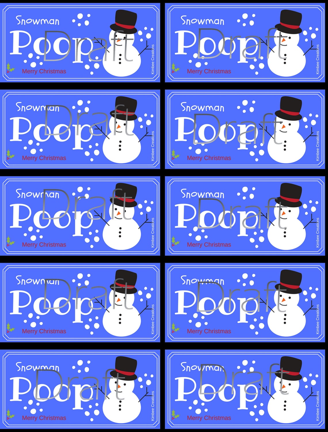 Christmas Snowman Poop Labels - Etsy