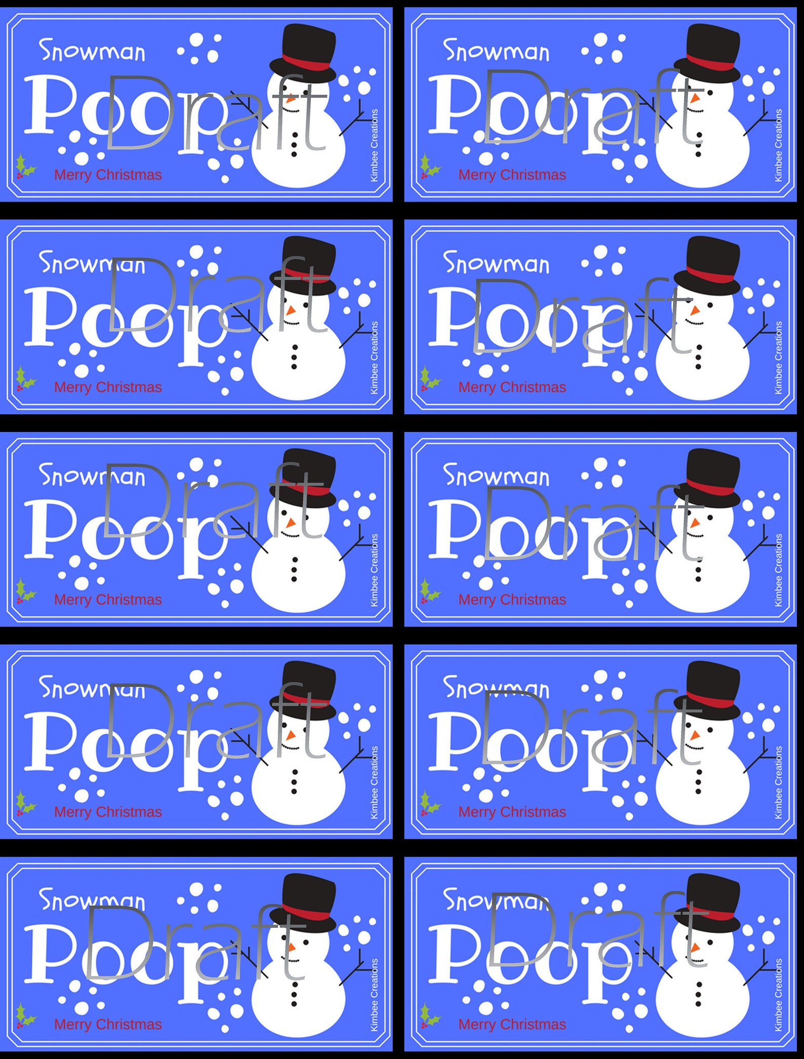 Christmas Snowman Poop Labels - Etsy
