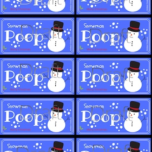 Christmas Snowman Poop Labels - Etsy