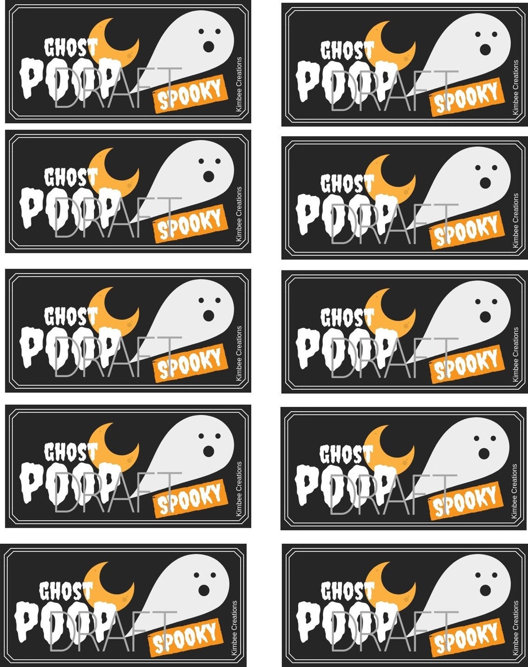 Halloween Ghost Poop Labels - Etsy