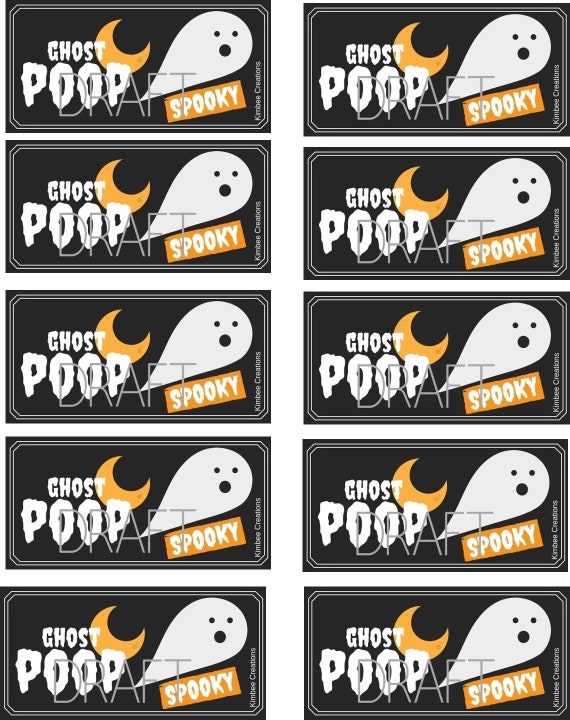 Halloween Ghost Poop Labels | Etsy
