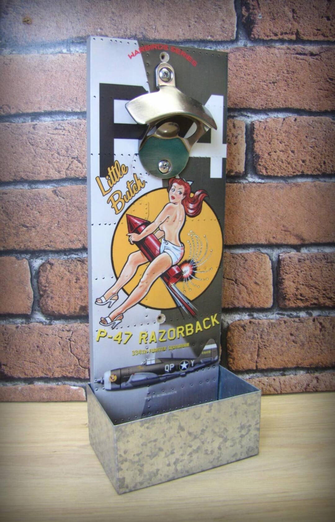 Wall Bottle Opener P-47 Razorback, Warbirds Nose Art Little Butch - Etsy