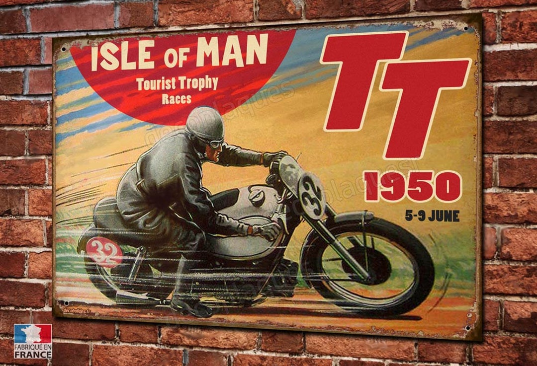 Decorative Metal Plate TT Tourist Trophy 1950 Vintage - Etsy