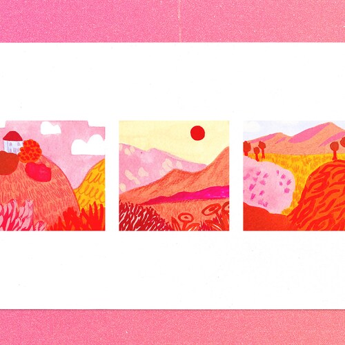 Landscape Trio Art Print Landscape Wall Art Landscape - Etsy