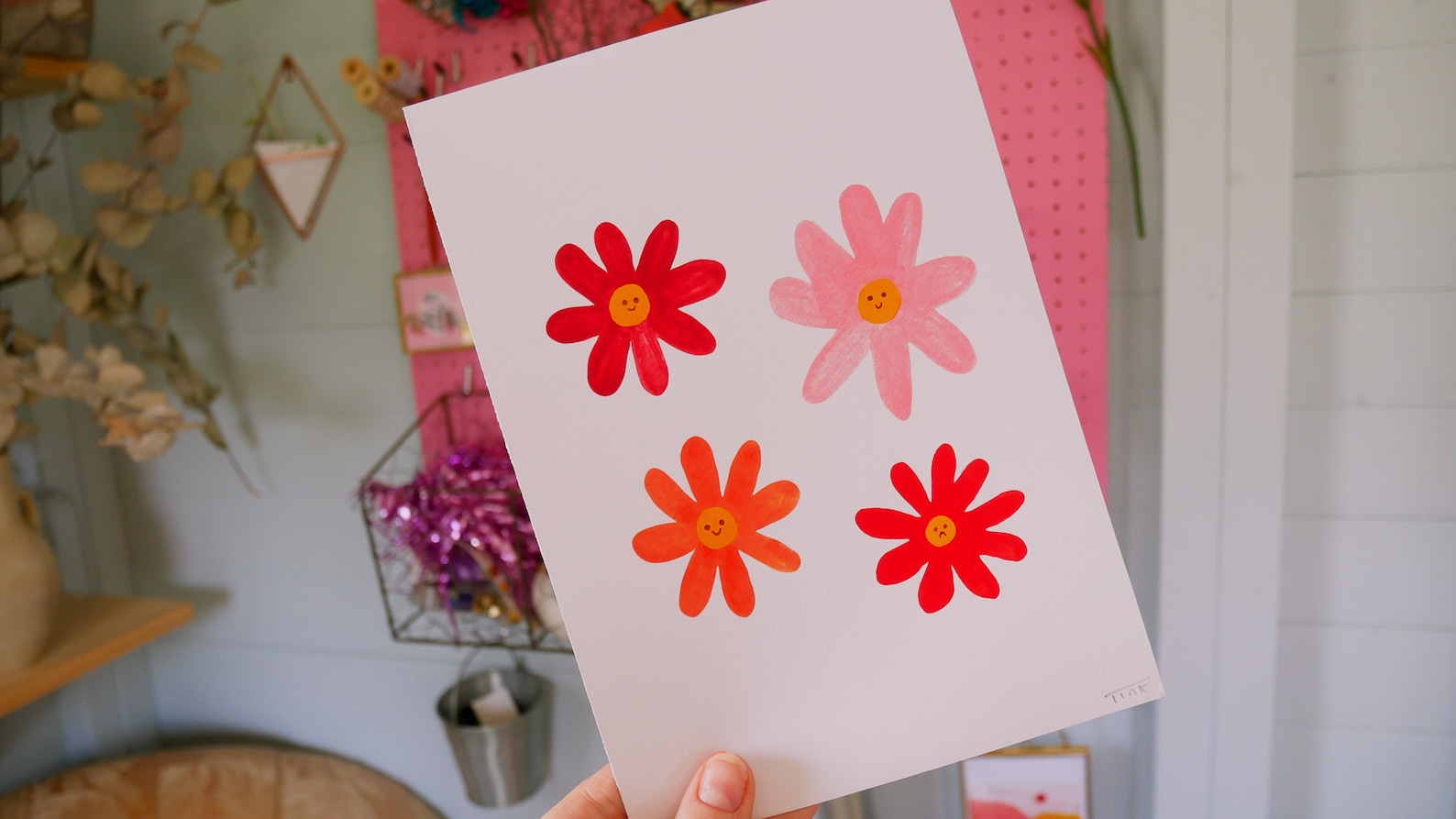 Happy + Sad Flower Painting, Botanical Print, Floral Wall Art ...