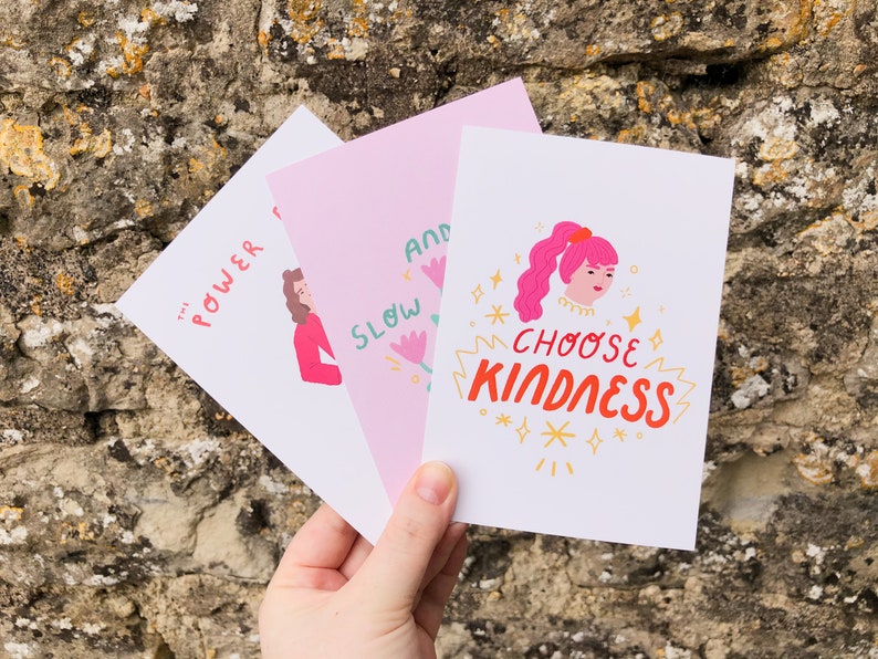 Illustrated Postcard Packs Mini Art Print Set | Etsy