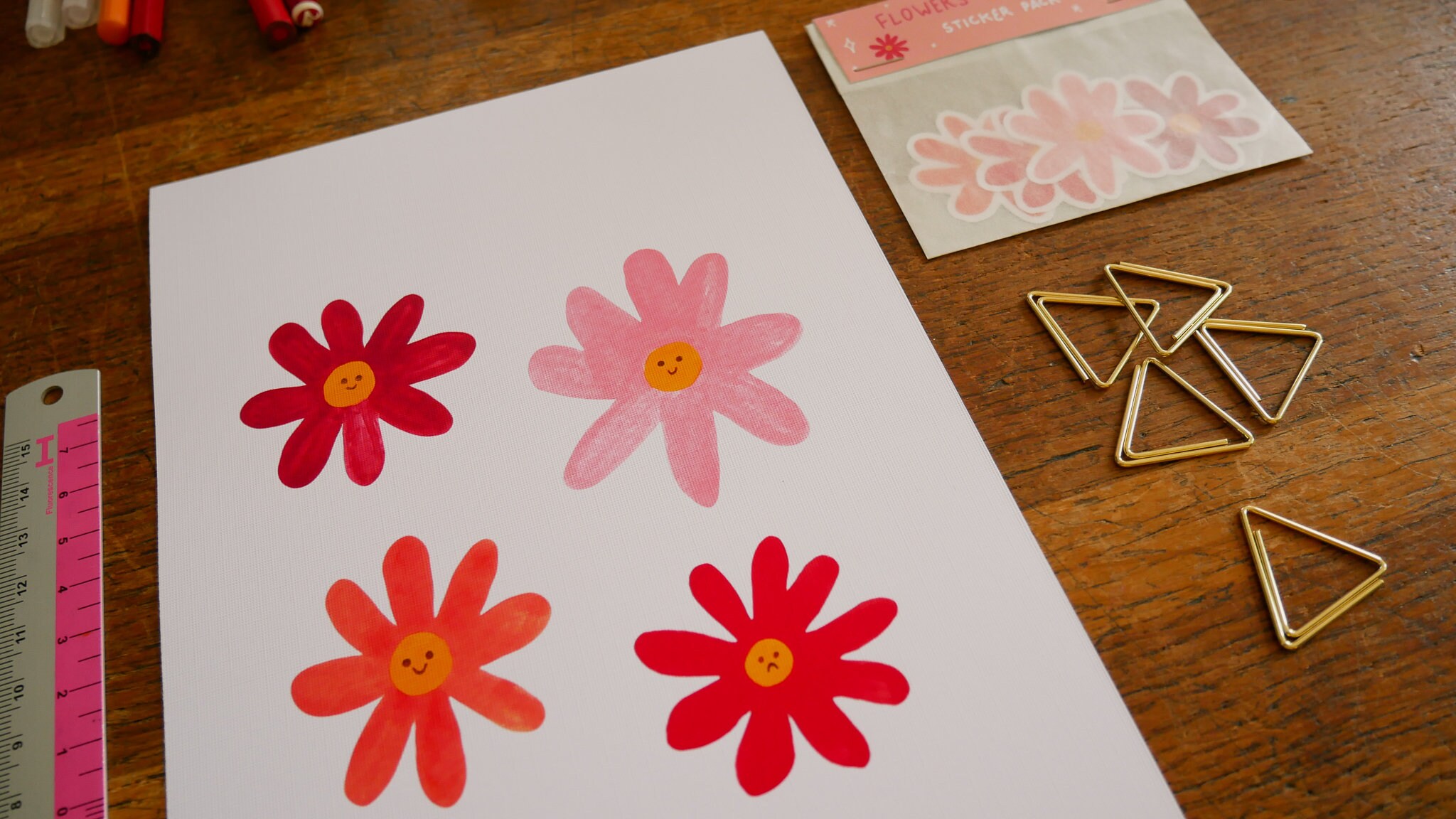 Happy + Sad Flower Painting, Botanical Print, Floral Wall Art ...