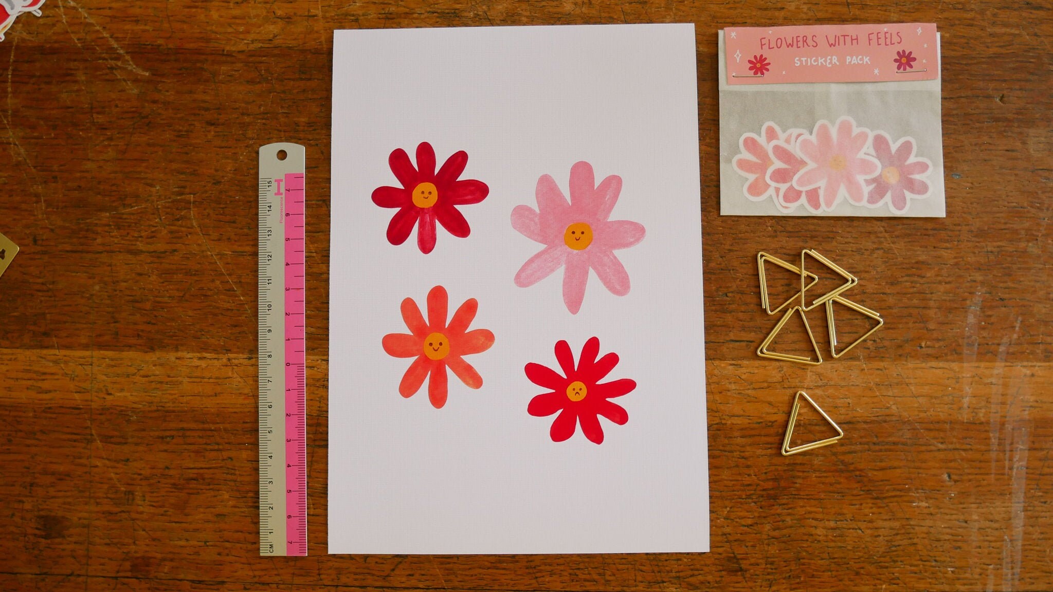 Happy + Sad Flower Painting, Botanical Print, Floral Wall Art ...