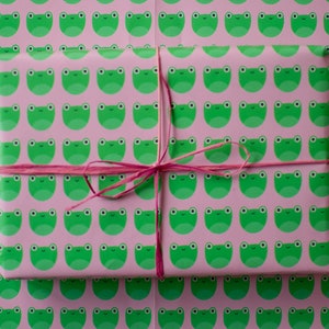 Cute Frog Wrapping Paper Birthday Gift Wrap Present | Etsy
