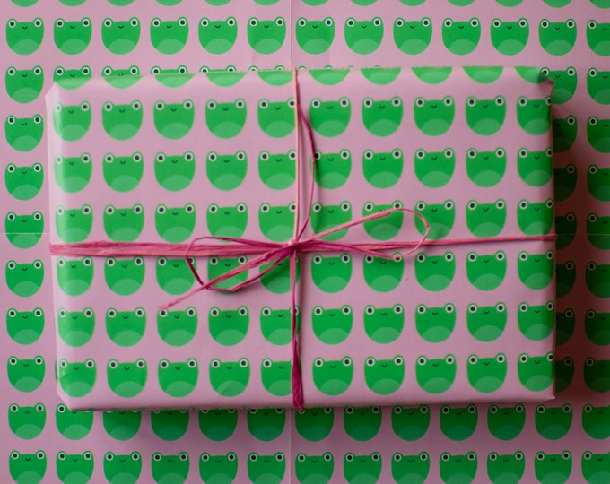 Cute Frog Wrapping Paper, Birthday Gift Wrap, Present Wrapping ...