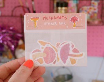 Mushroom Stickers One Inch Round Seals - Etsy