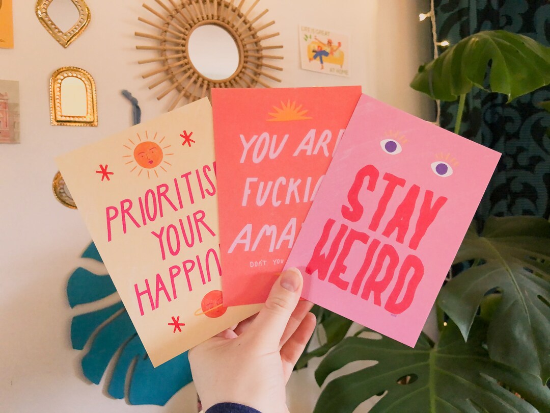 Self Care Postcard Packs, Mini Art Print Set - Etsy