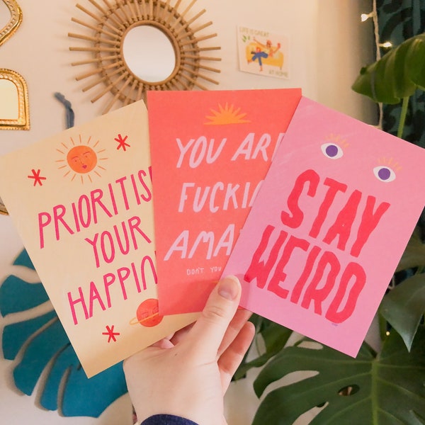Motivational Postcards - Etsy UK
