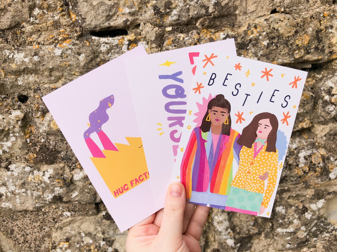 Illustrated Postcard Packs, Mini Art Print Set - Etsy