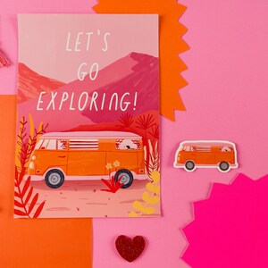 Let's Go Exploring Art Print, Travel Gift, Van Life Print, Quote Print ...