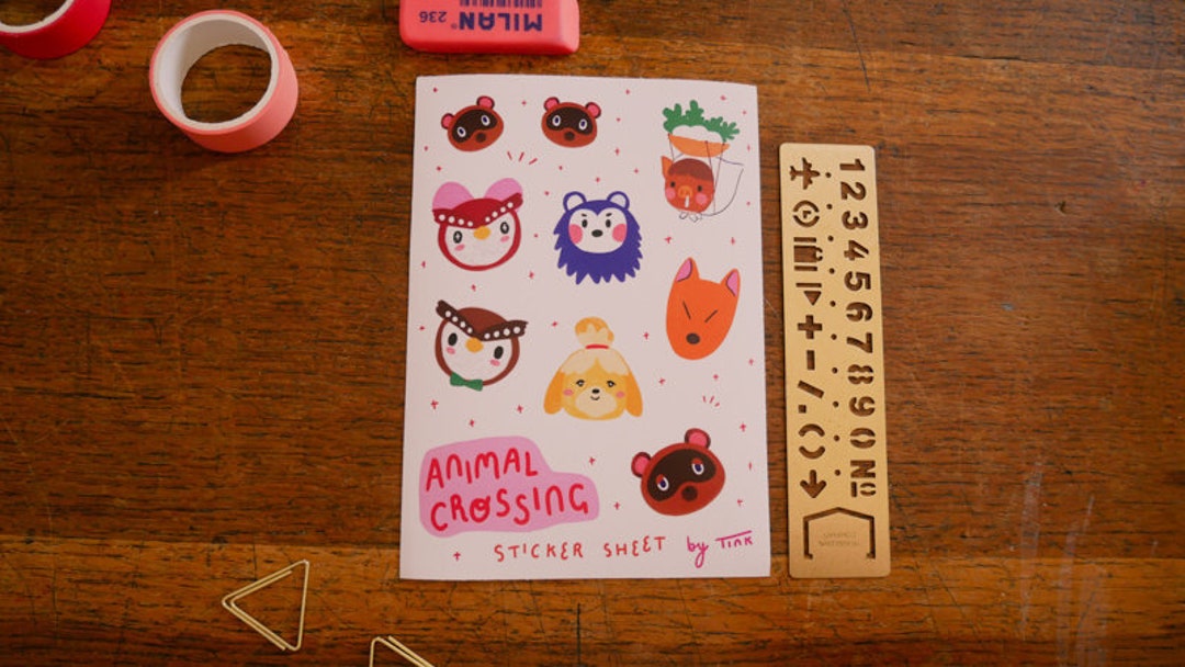 Animal Crossing Matte Vinyl Sticker Sheet, ACNH Characters - Etsy