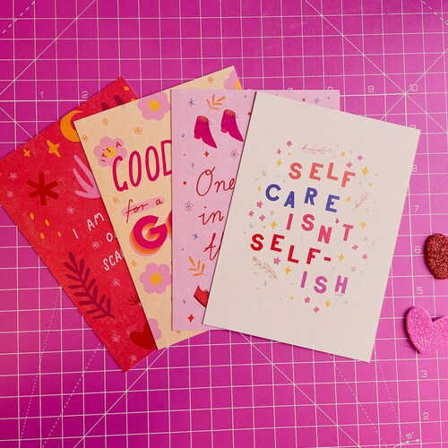Self Care Postcard Packs Mini Art Print Set - Etsy