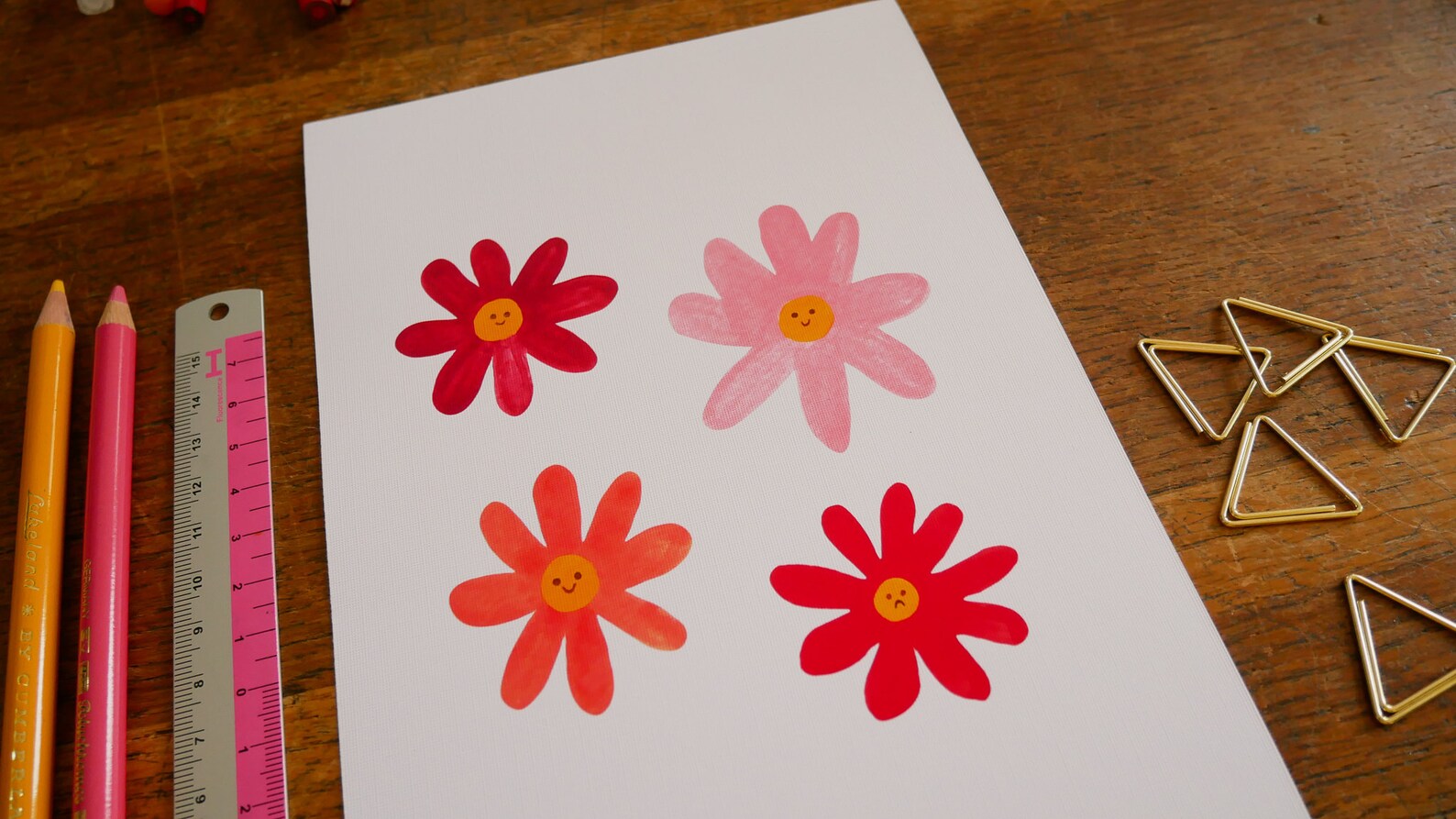 Happy + Sad Flower Painting, Botanical Print, Floral Wall Art ...