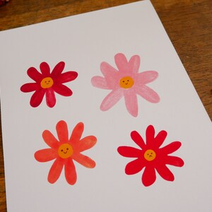 Happy + Sad Flower Painting, Botanical Print, Floral Wall Art ...