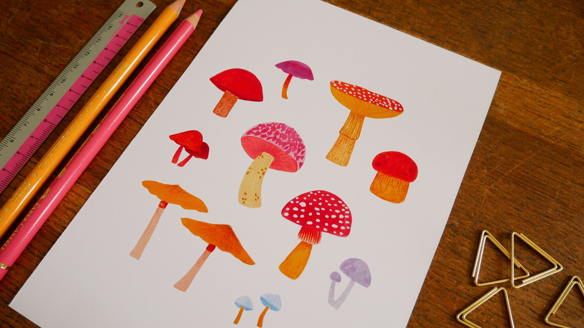 Group of Mushrooms Print Fall Decor Cottagecore Farmhouse | Etsy