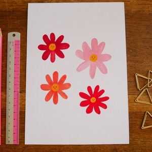 Happy + Sad Flower Painting, Botanical Print, Floral Wall Art ...