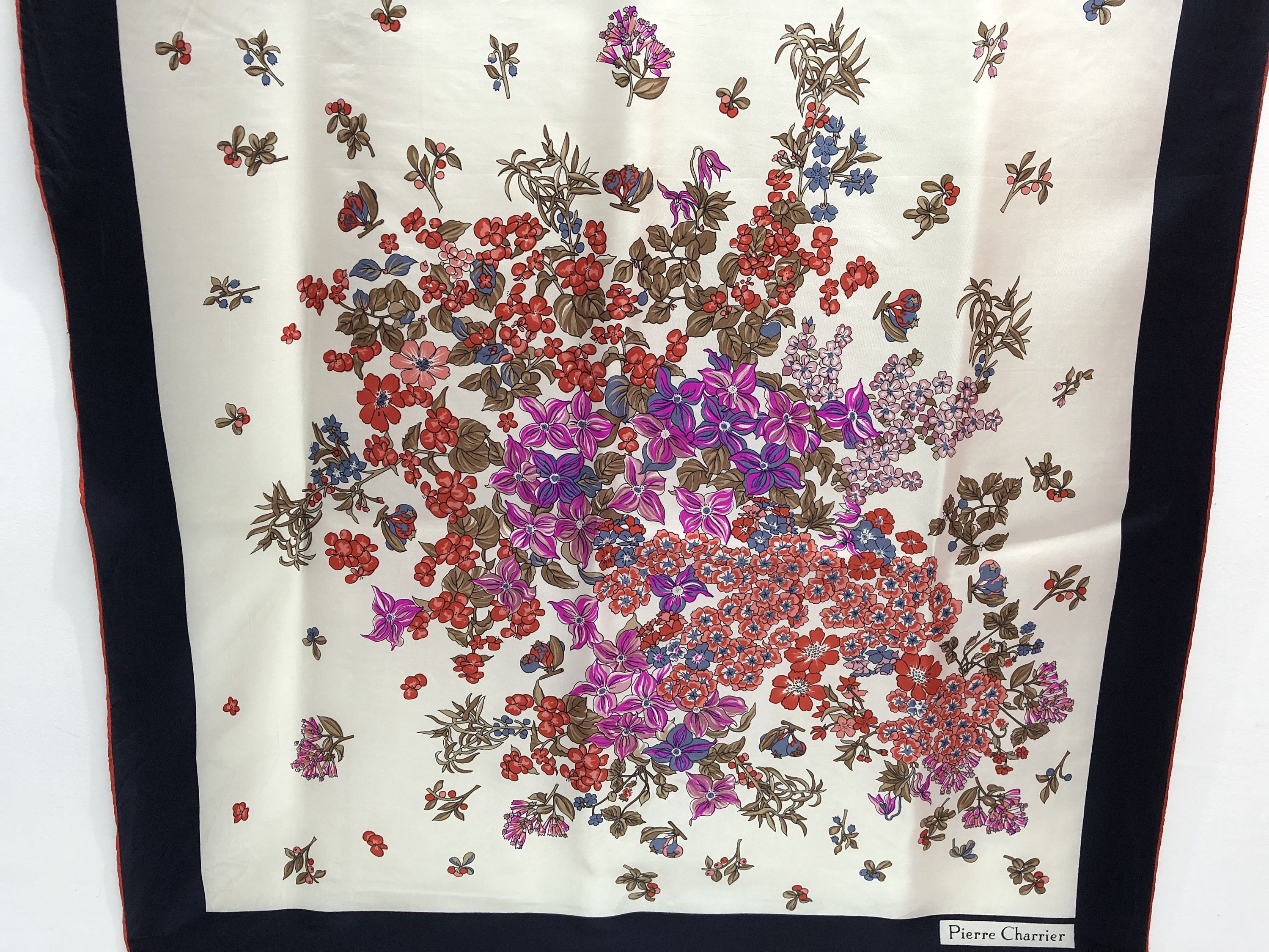 Pierre Charrier Floral Silk Scarf Vintage (29.5”x”30.5) - Etsy