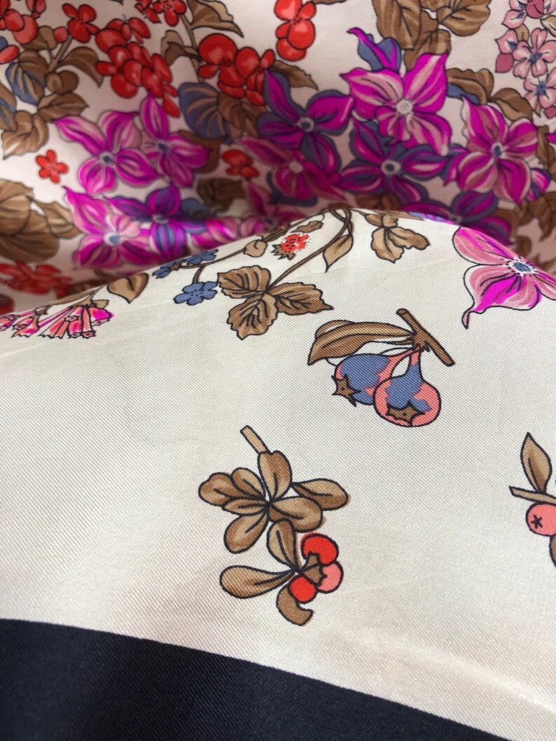 Pierre Charrier Floral Silk Scarf Vintage (29.5”x”30.5) - Etsy