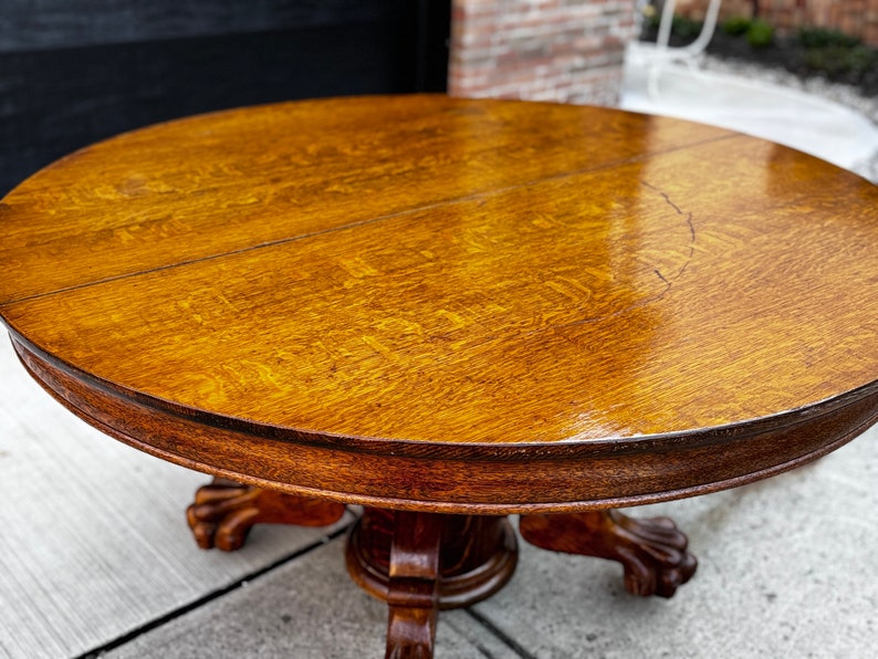 Antique Late 19th Century Tiger Wood Dining Table Claw Feet - Etsy