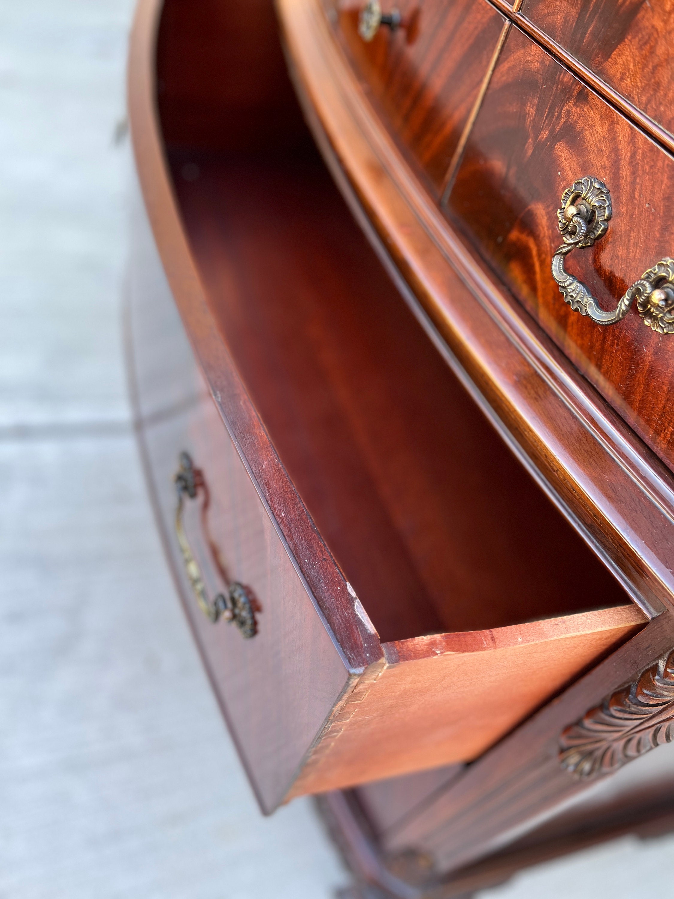 Antique Empire Neoclassic Flame Mahogany Clawfoot Dresser Chest - Etsy