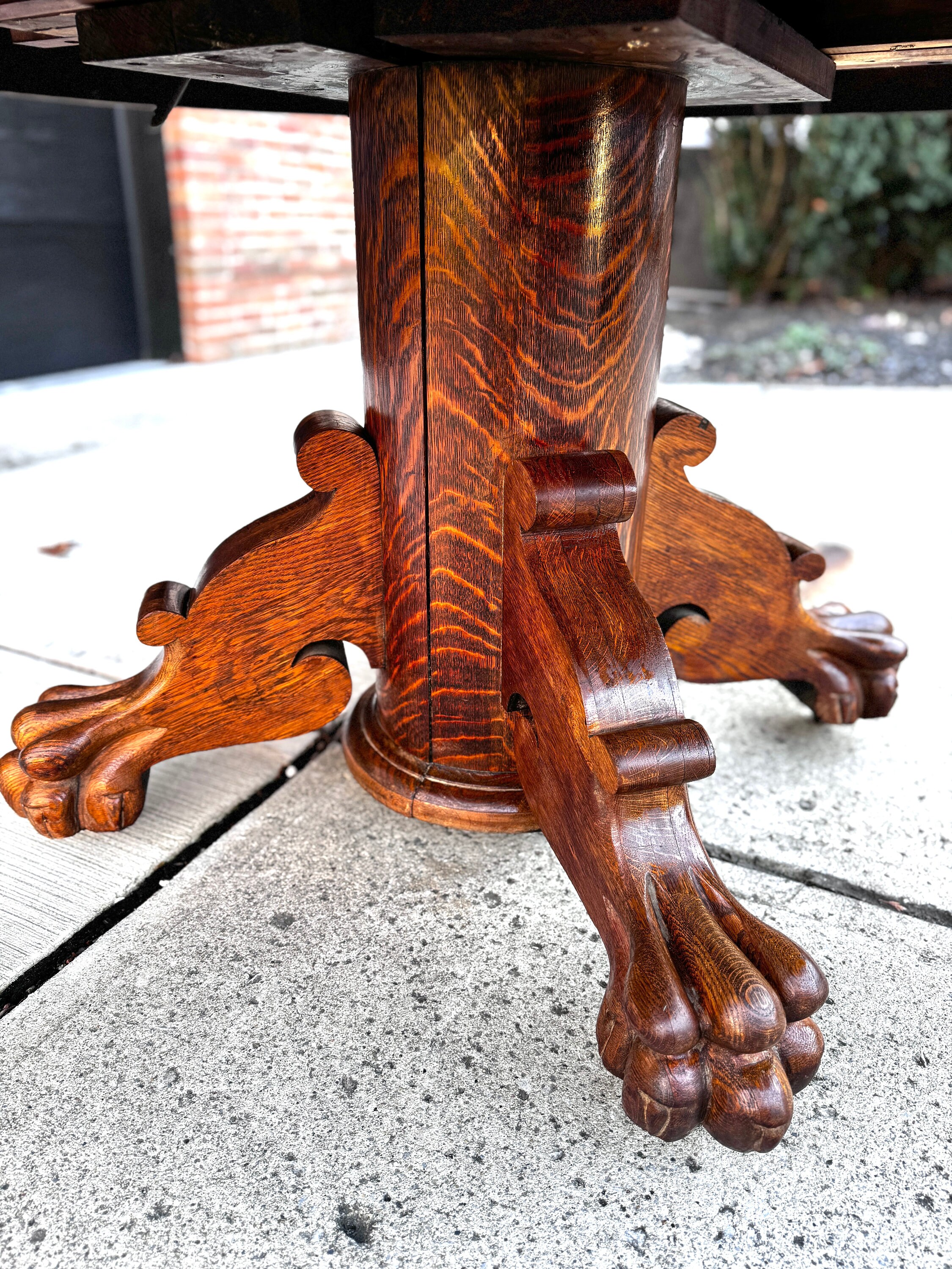Antique Late 19th Century Tiger Wood Dining Table Claw Feet - Etsy