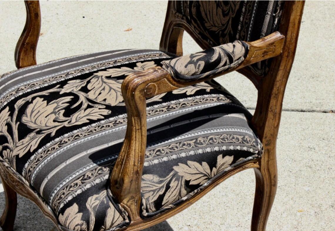 Vintage Rococo Louis XV French Tortoise Wood Bergere Chairs a Pair - Etsy