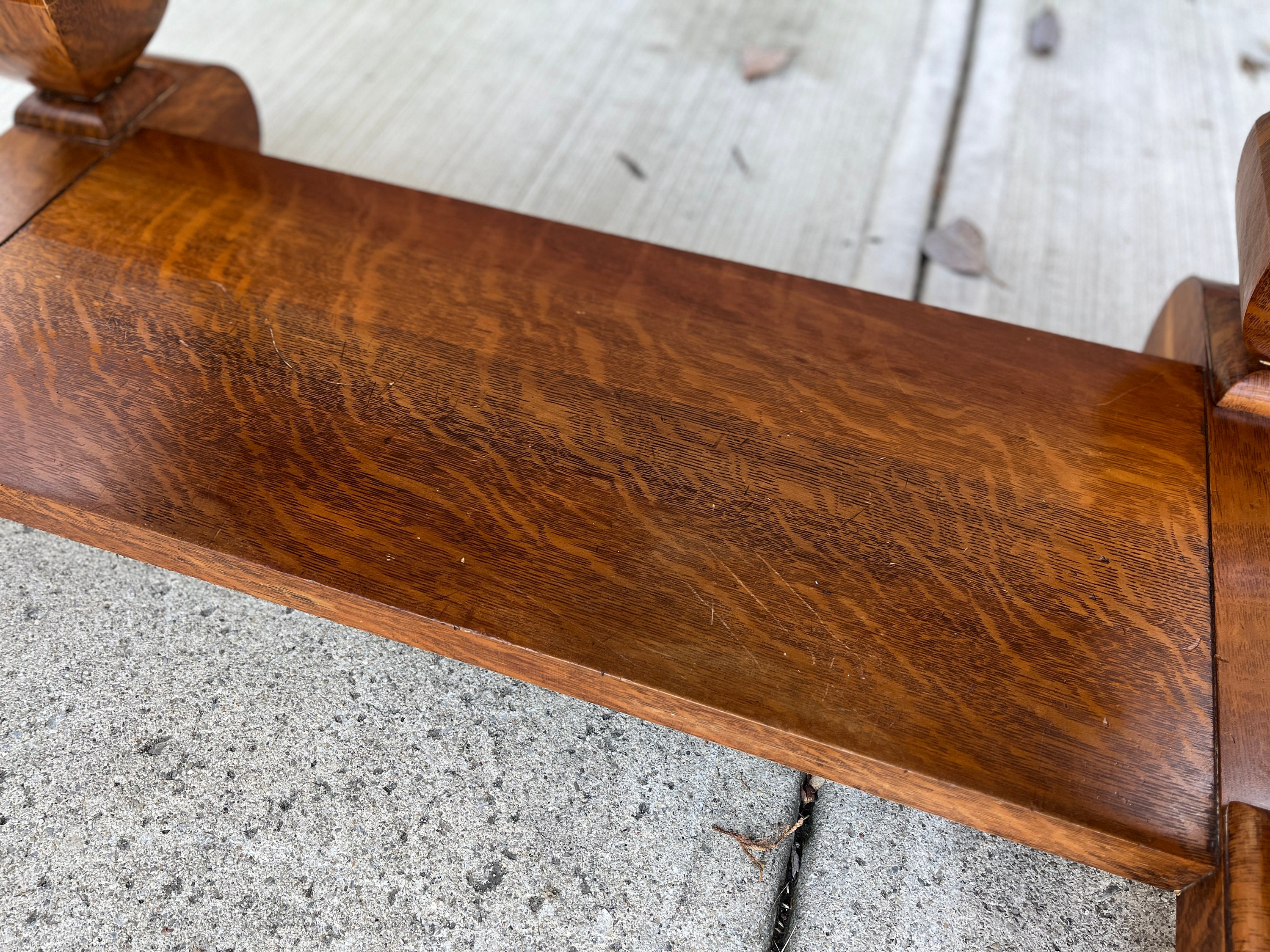 19th Century Antique Tiger Wood Empire Library Console Desk Table - Etsy