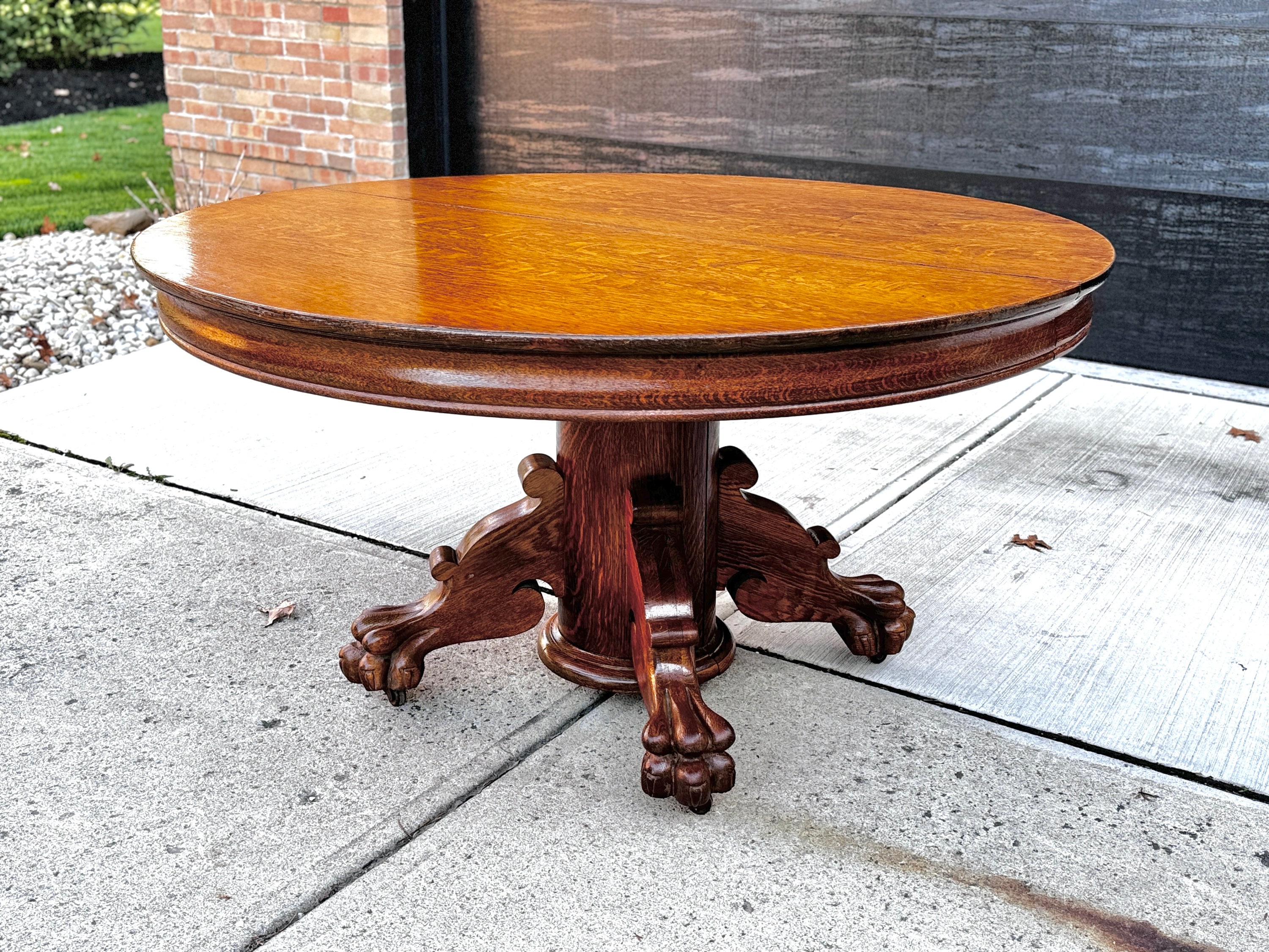 Antique mahogany claw foot dining table store