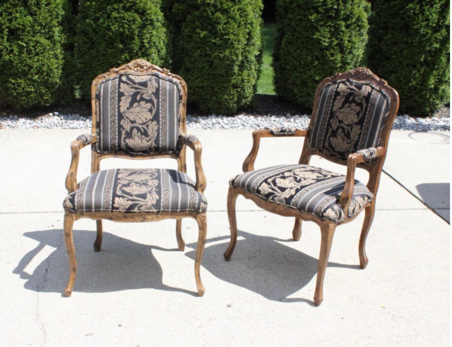 Vintage Rococo Louis XV French Tortoise Wood Bergere Chairs - a Pair - Etsy
