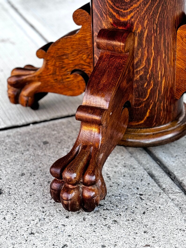Antique Late 19th Century Tiger Wood Dining Table Claw Feet - Etsy