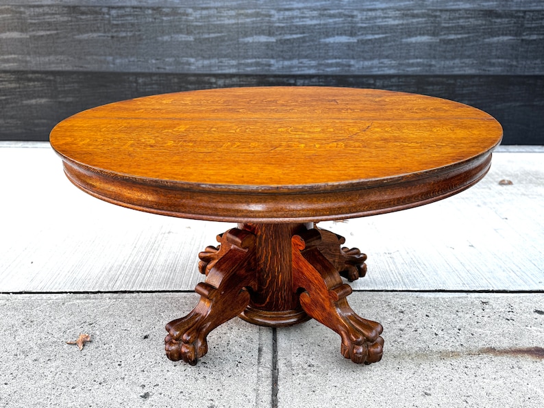 Antique Late 19th Century Tiger Wood Dining Table Claw Feet - Etsy