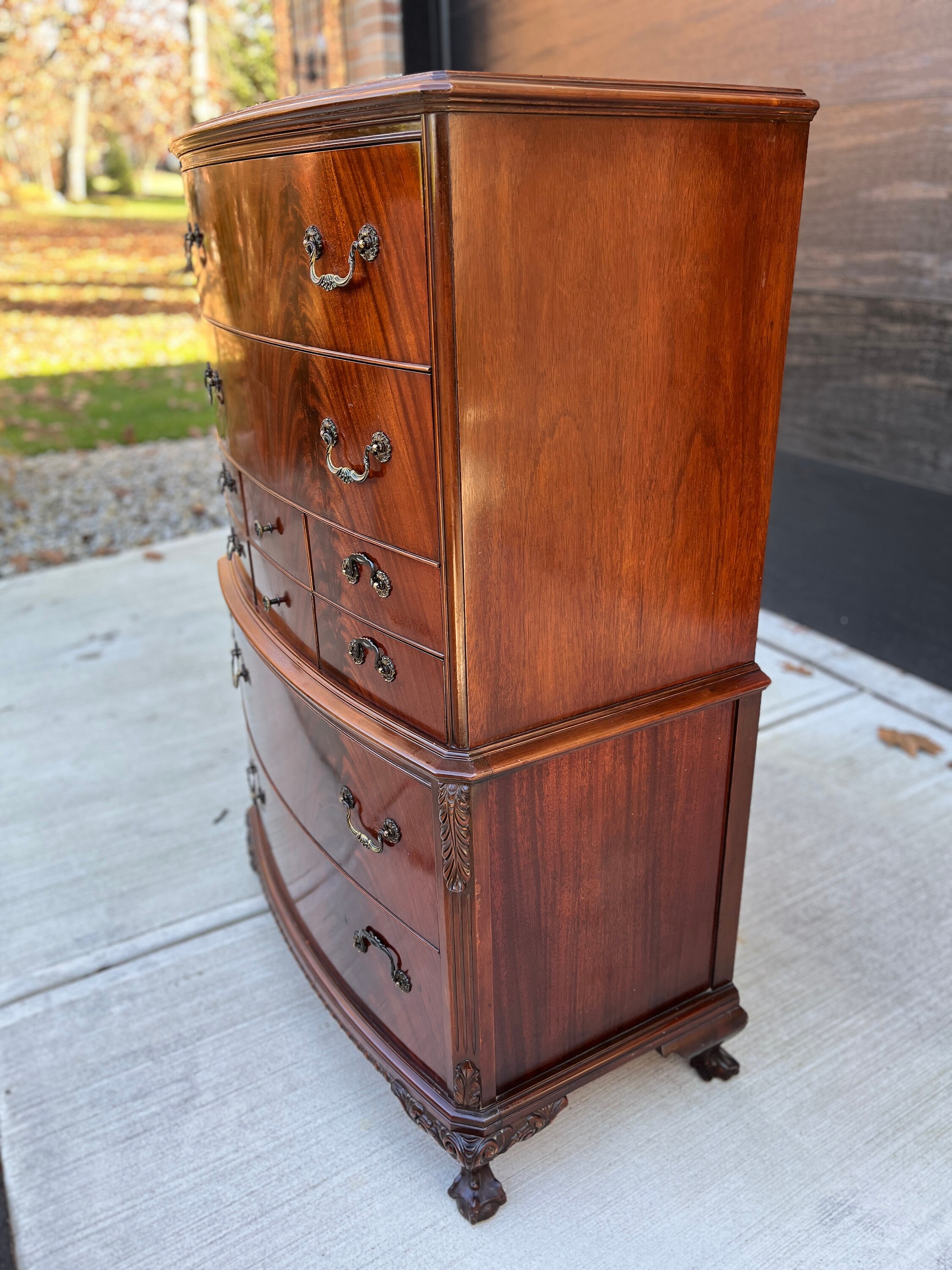 Antique Empire Neoclassic Flame Mahogany Clawfoot Dresser Chest - Etsy
