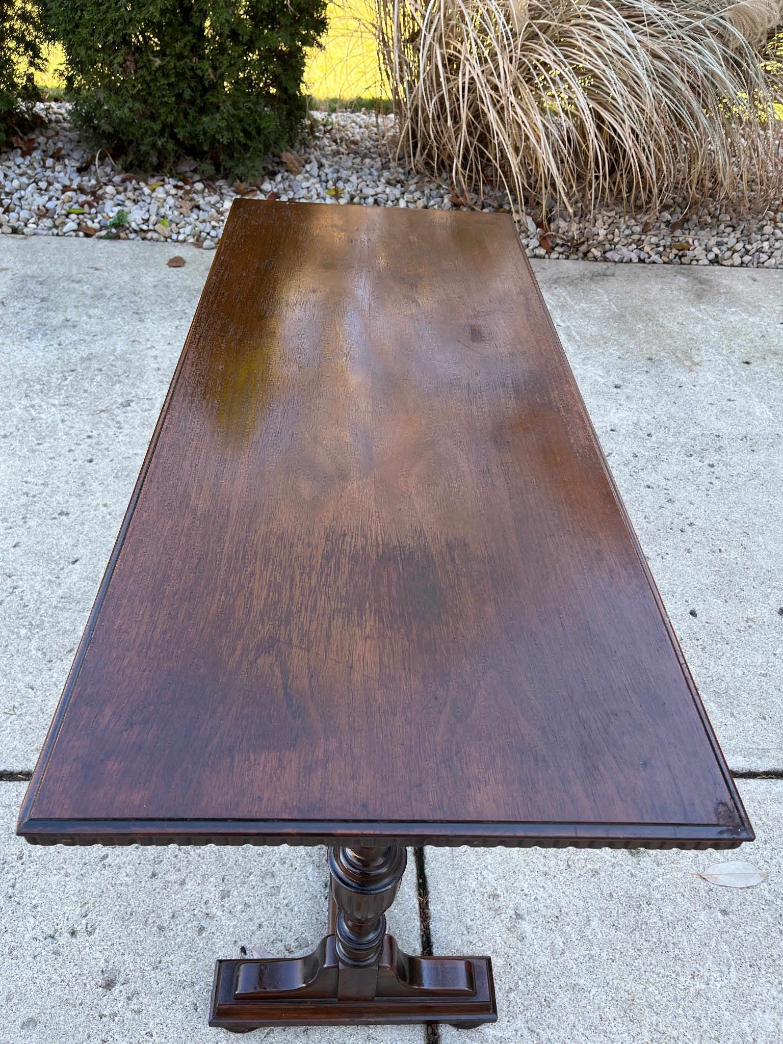 Antique Early 20th C. Old World Mahogany Console Table - Etsy