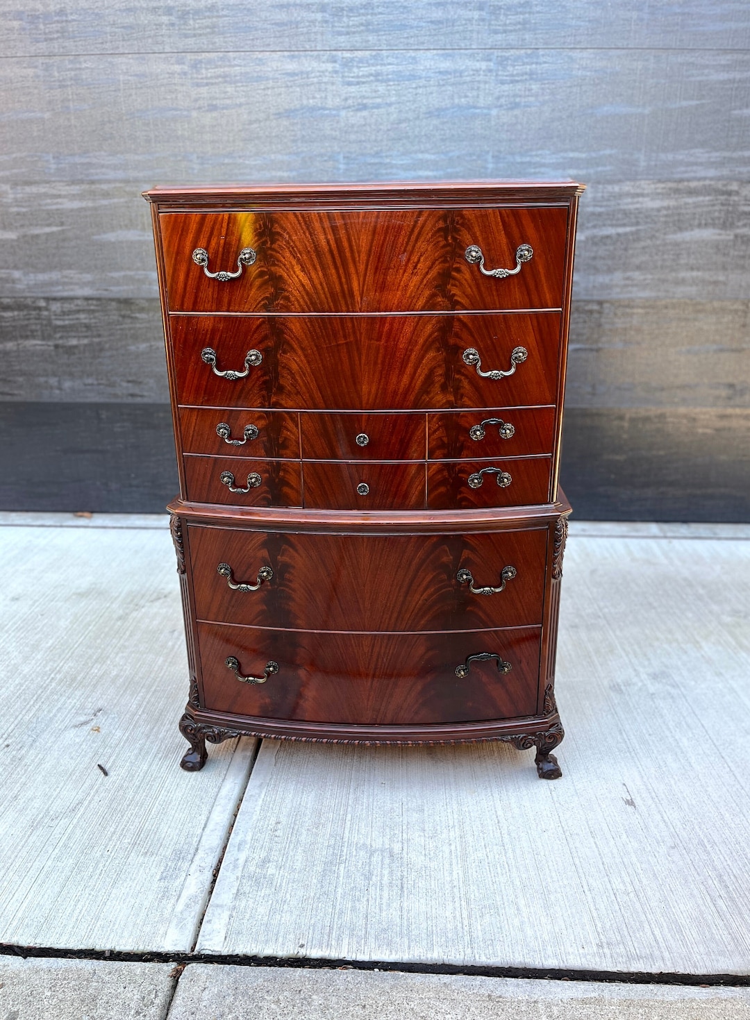 Antique Empire Neoclassic Flame Mahogany Clawfoot Dresser Chest - Etsy