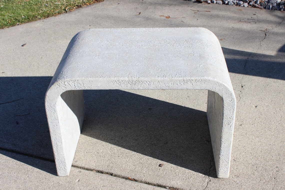 MCM Karl Springer Style Stone Waterfall Side Table | Etsy